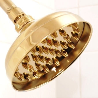 High-Pressure Shower Heads - 5.5" Rain Shower Heads - Polished Brass Shower Heads